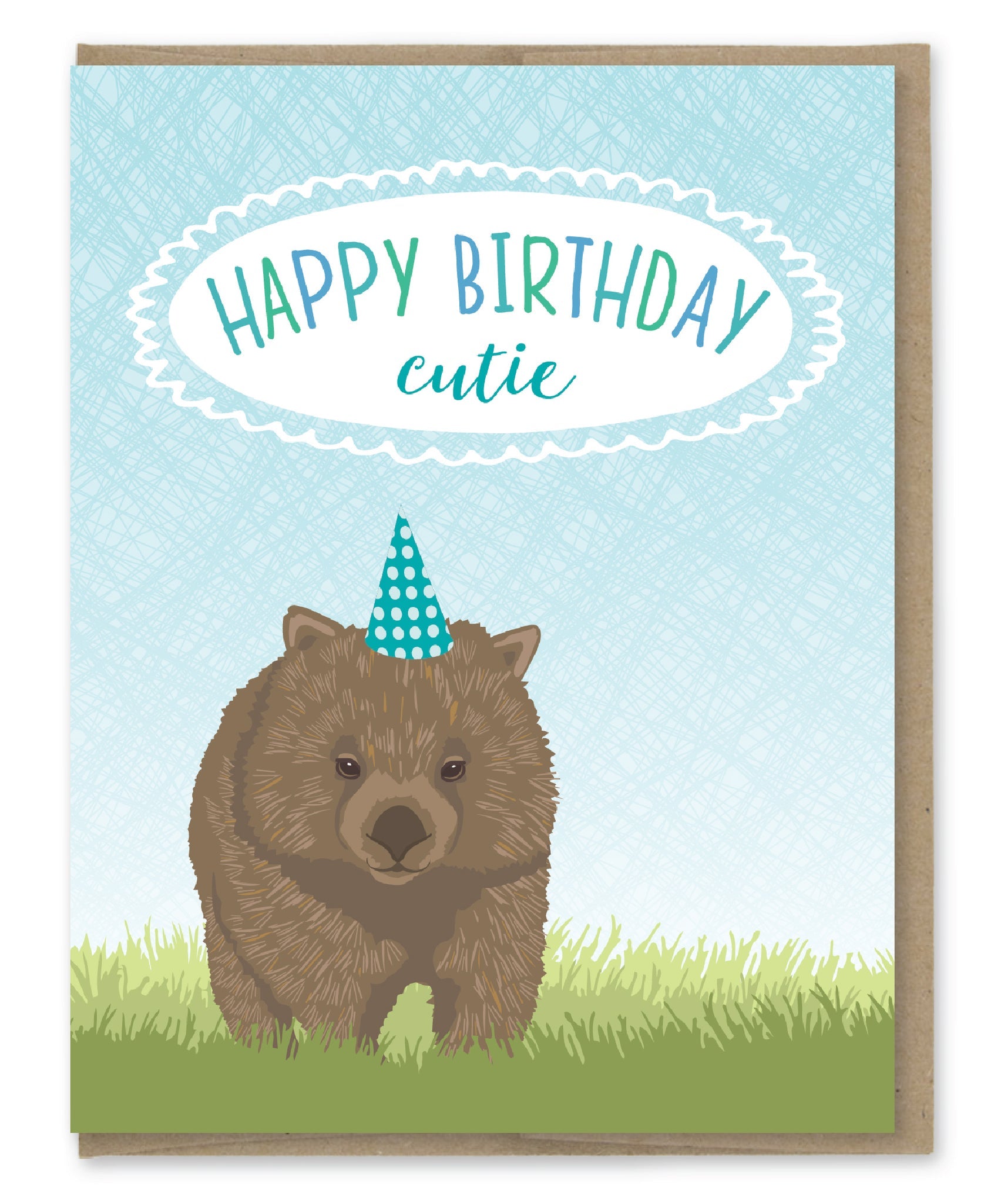 Cutie Wombat Birthday Card – Red Pegasus