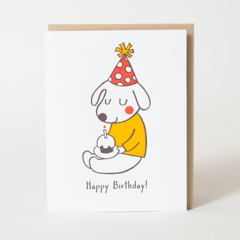 Birthday Hat Dog Card – Red Pegasus